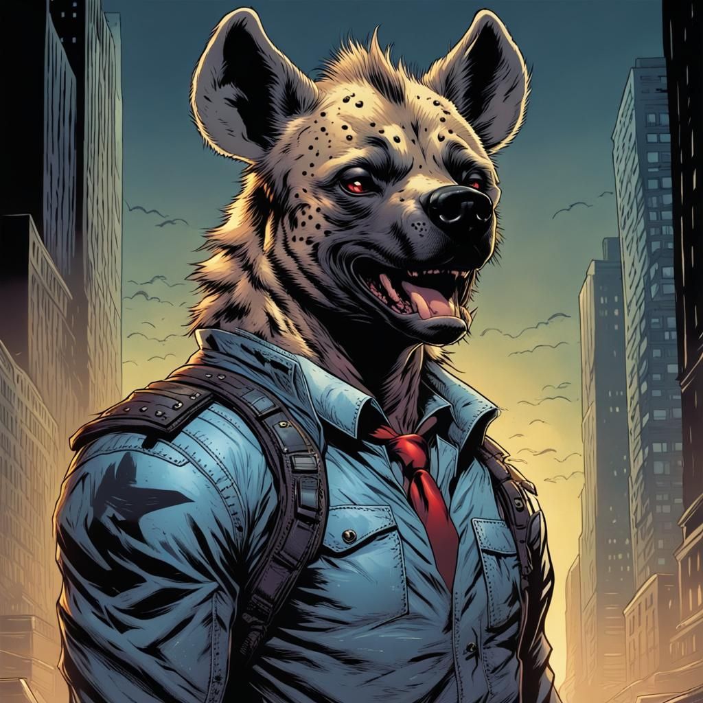 Hyena as comic book art - AI Generated Artwork - NightCafe Creator