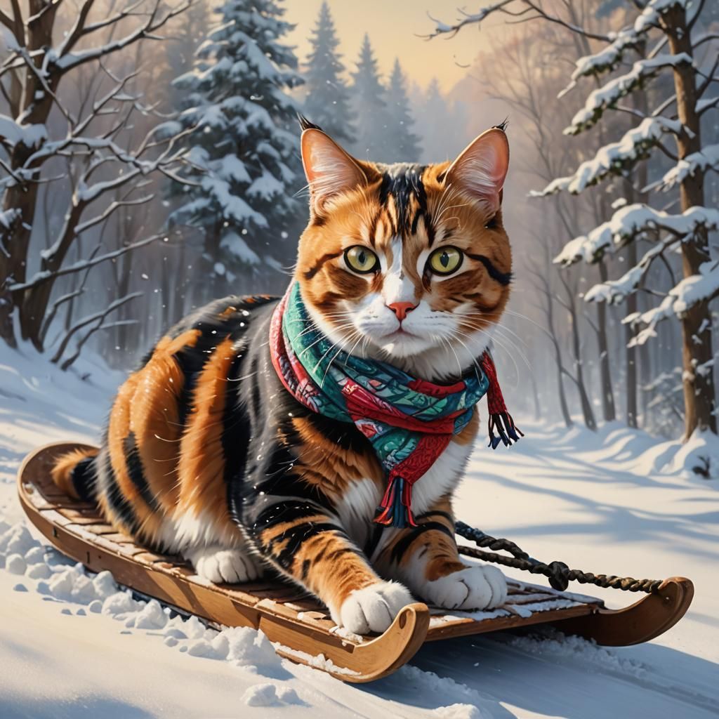 Sledding - AI Generated Artwork - NightCafe Creator