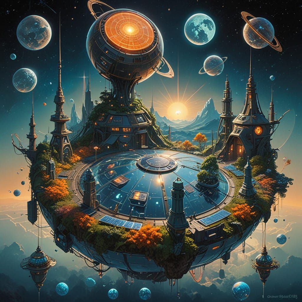 Floating metropolis solarpunk - Floating metropolis solar...