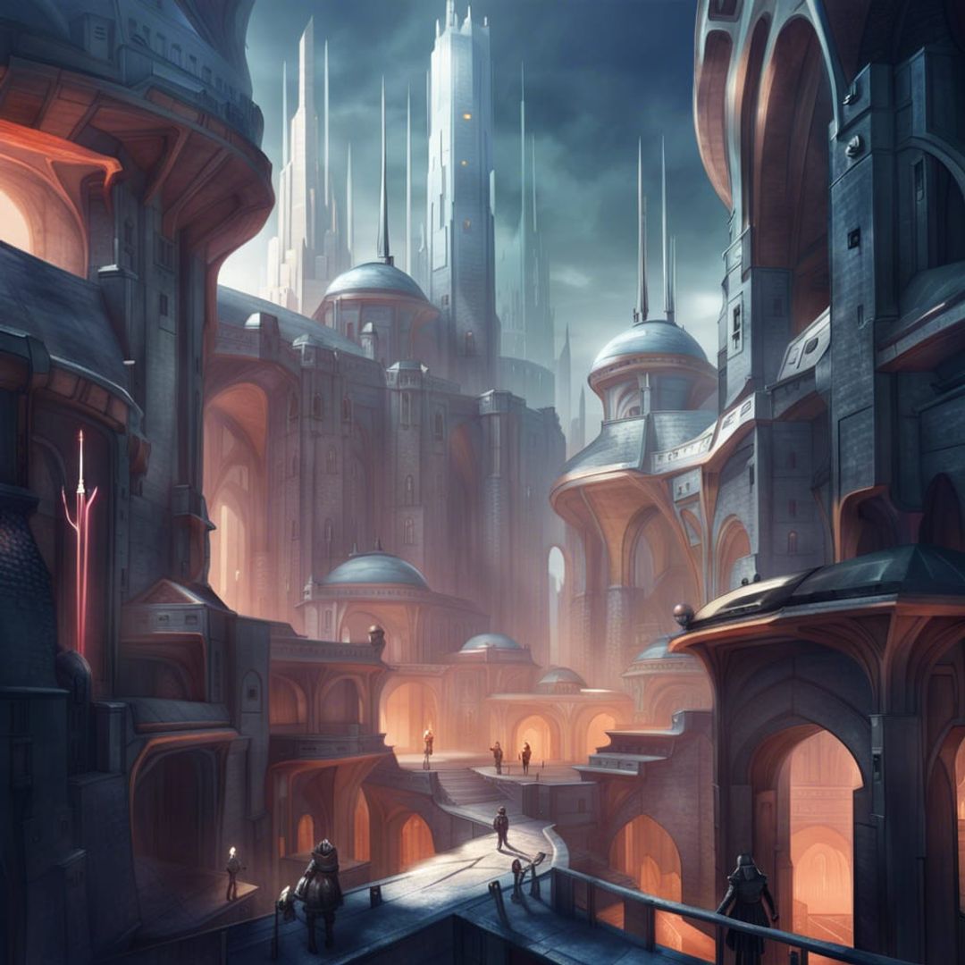 fantasy futuristic citadel 4 - AI Generated Artwork - NightCafe Creator