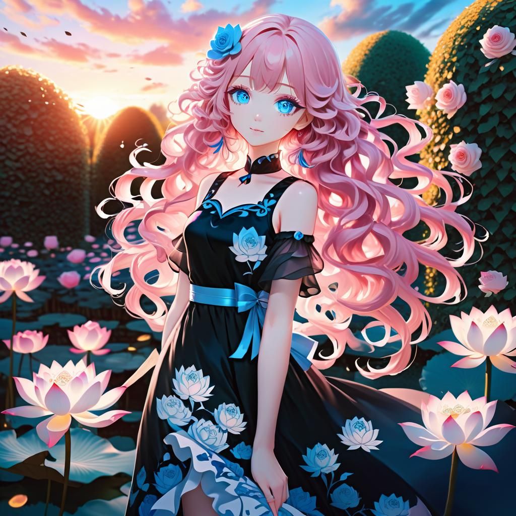 Valenya - Blooming Lotus in the sunset - AI Generated Artwork ...