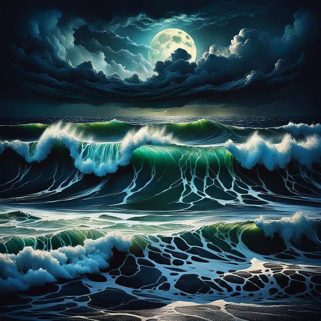 Ocean Waves - AI Generated Artwork - NightCafe Creator