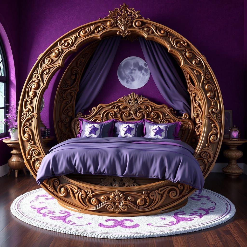 Canopy moon bed. - Luxurious Fantasy Bedroom with Crescent M...
