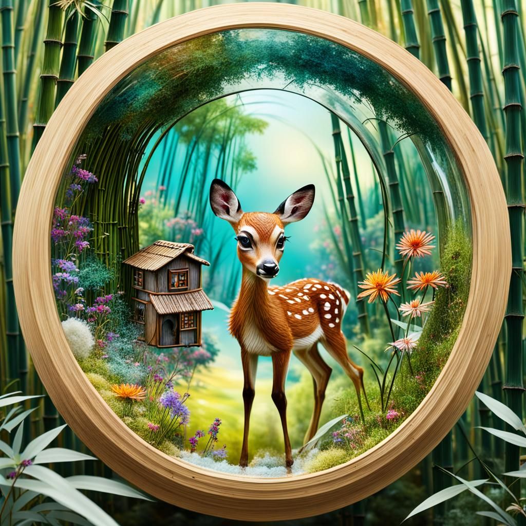 Bambi in Bamboo. - AI Generated Artwork - NightCafe Creator