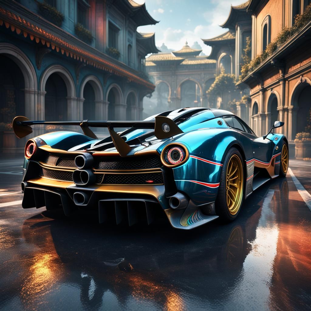 Pagani Zonda tricolore back - AI Generated Artwork - NightCafe Creator