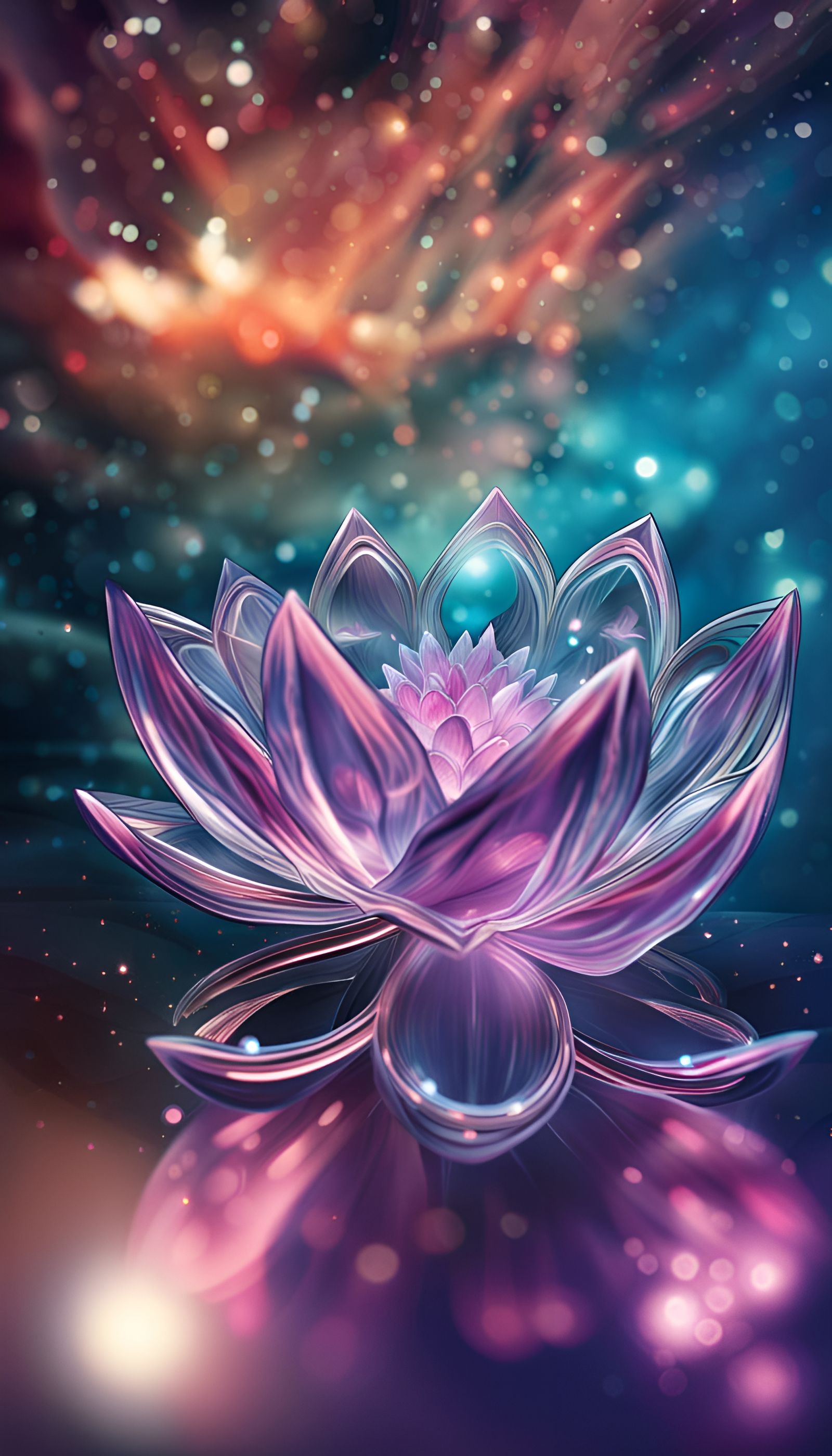 Magical Glass Lotus in Space - AI Generated Artwork - NightCafe Creator