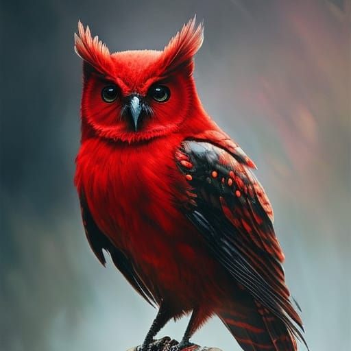 Red owl - AI Generated Artwork - NightCafe Creator