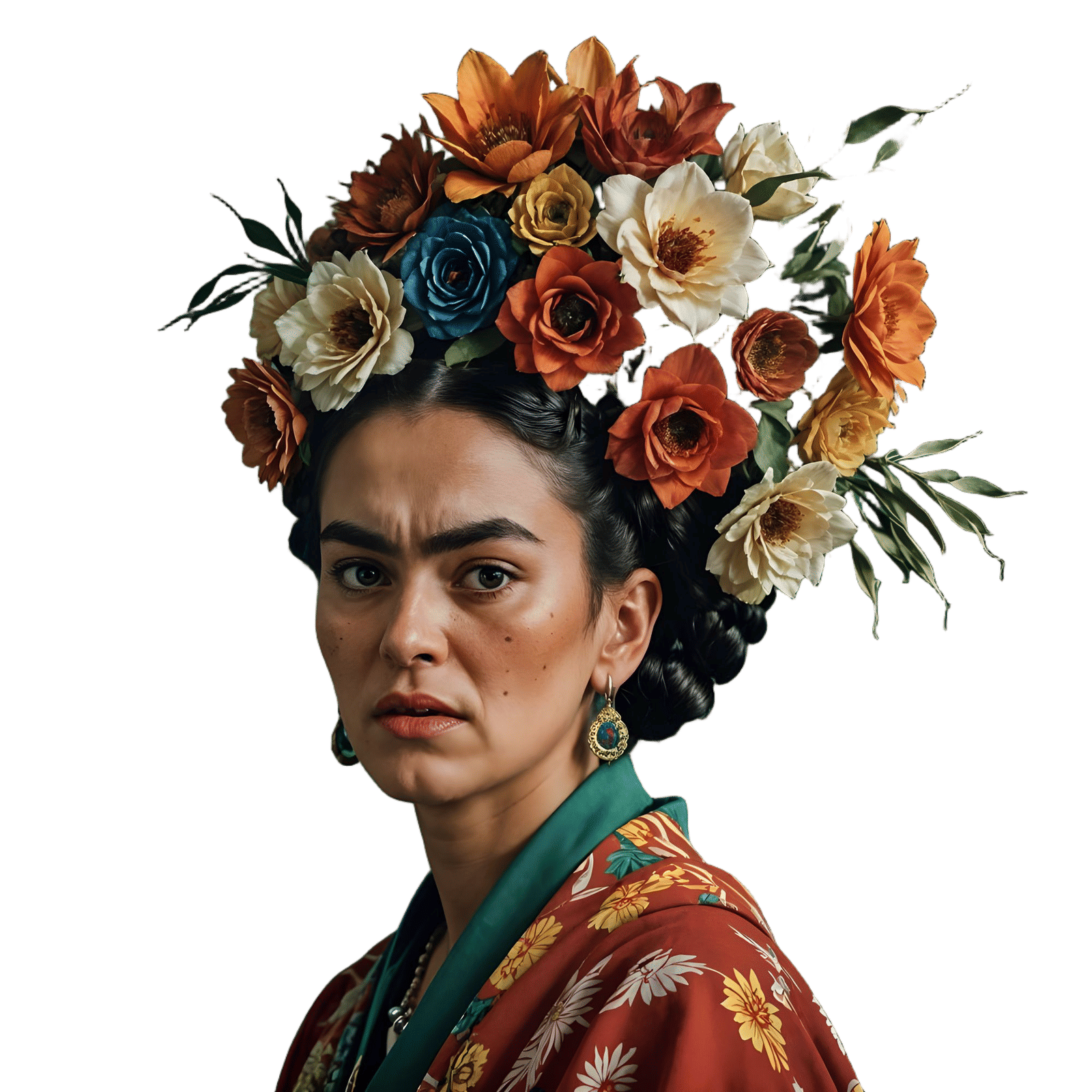 An angry Frida Kahlo - Frida Kahlo in Fury