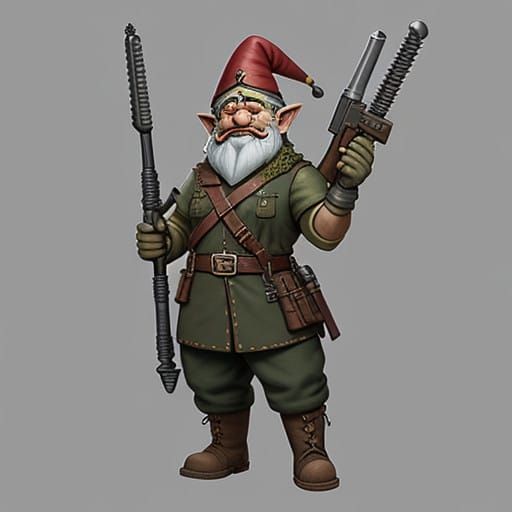 Gnomish Warfare Arsenal: Armory of Gnome Soldiers - AI Art