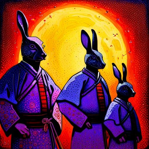 Samurai Rabbits - AI Generated Artwork - NightCafe Creator