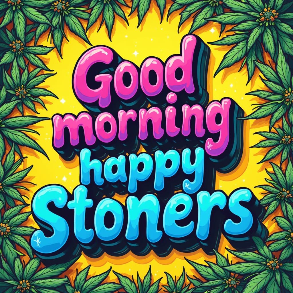 Psychedelic Morning Greetings in Vibrant Colors - AI Art