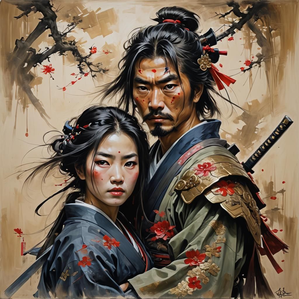 Samurai Couple - AI Generated Artwork - NightCafe Creator