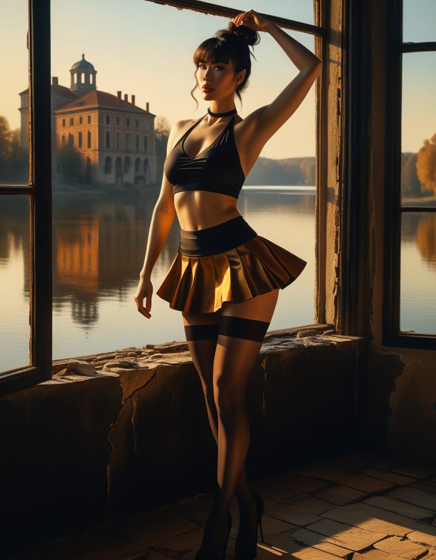 SBE - Baroque Oil Painting of a Woman in Golden Hour