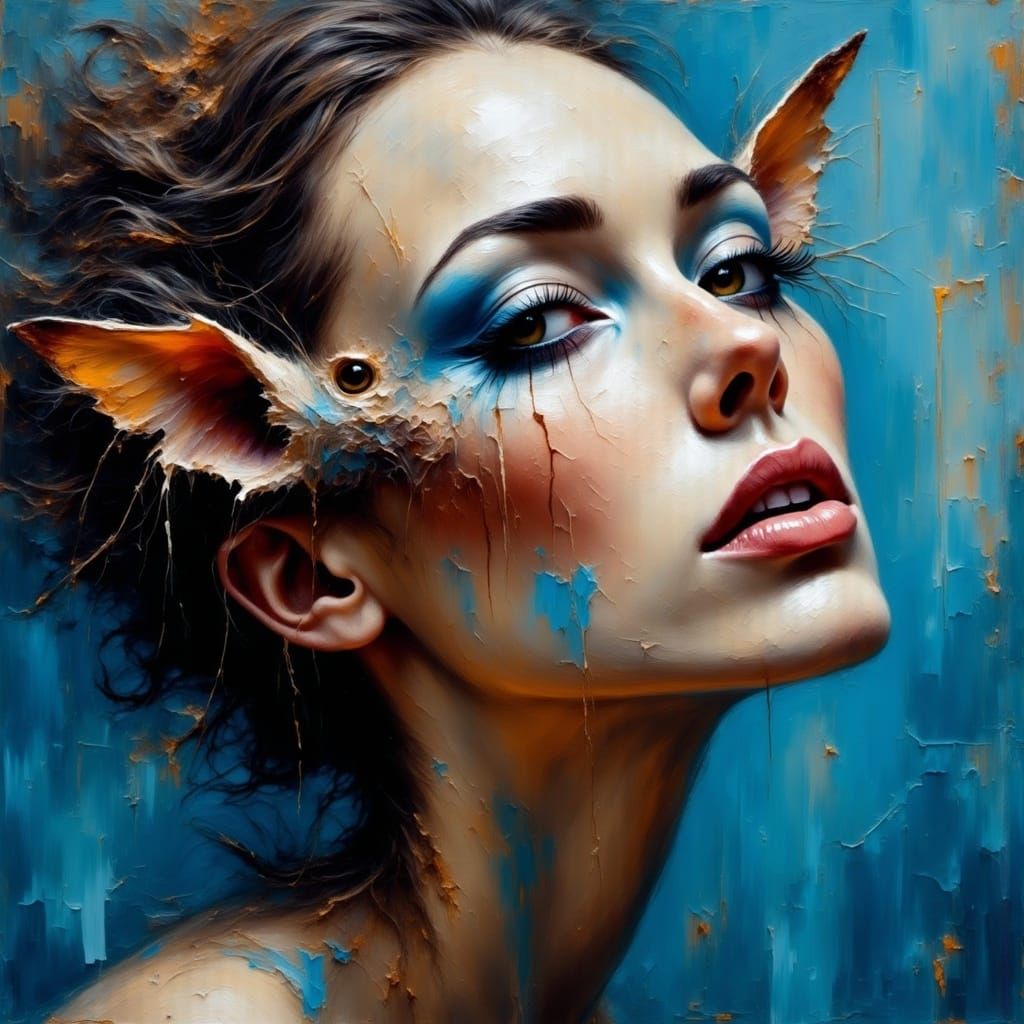 Surrealist Portrait in Eerie Calm, Inspired by Dal... - AI Art