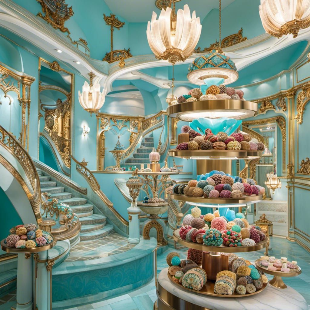 Tiffany's fancy candy shop - AI Generated Artwork - NightCafe Creator