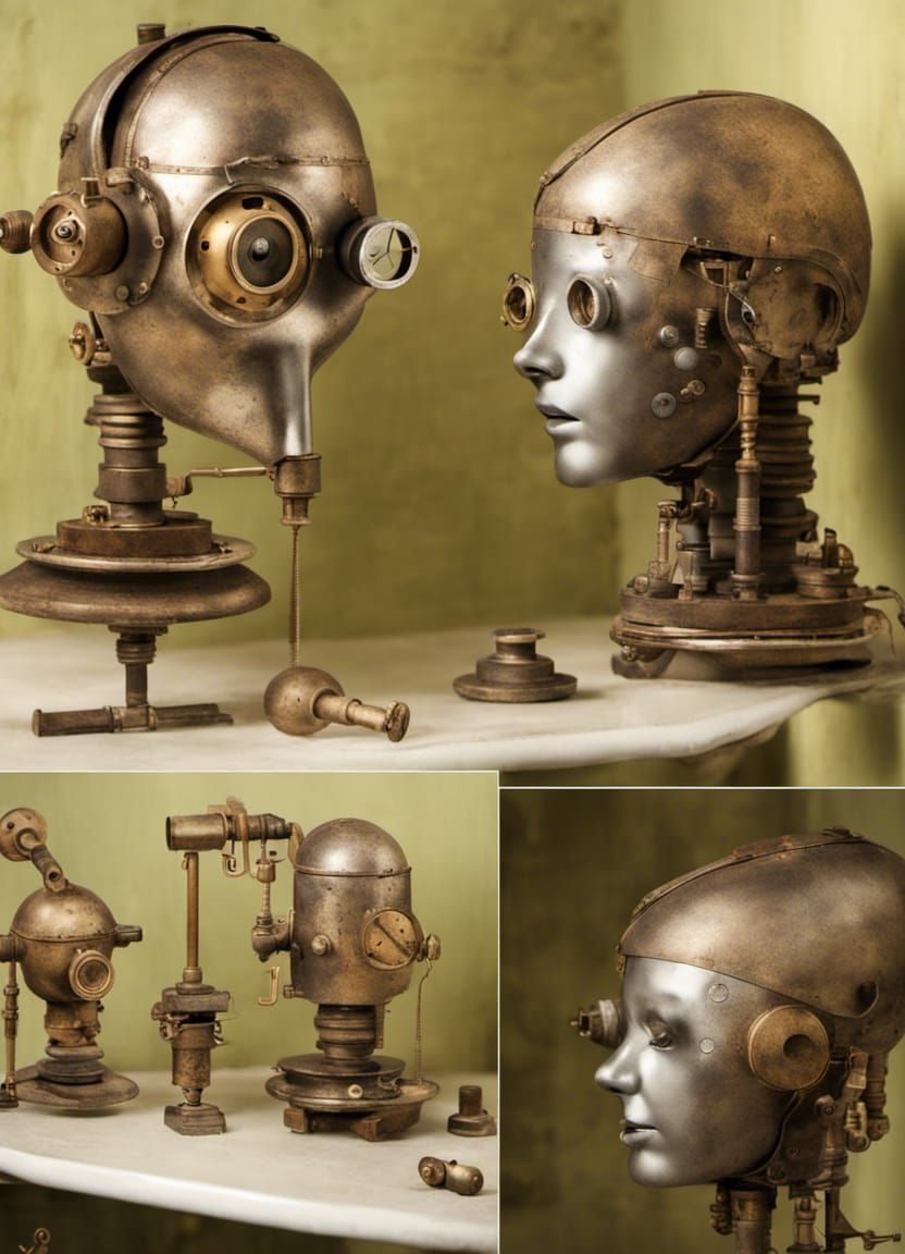 humanoid automata;old bathroom fittings used to make steam-driven ...