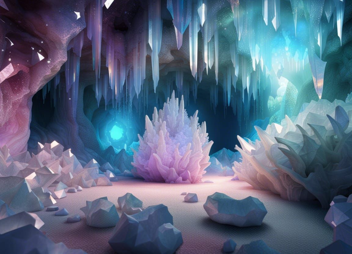 Crystal cave - AI Generated Artwork - NightCafe Creator