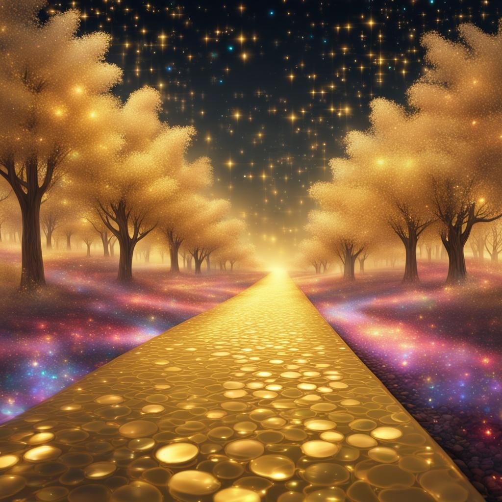 Golden pathways - AI Generated Artwork - NightCafe Creator