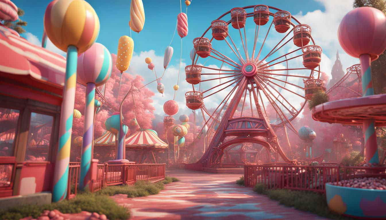 candy theme park - AI Generated Artwork - NightCafe Creator