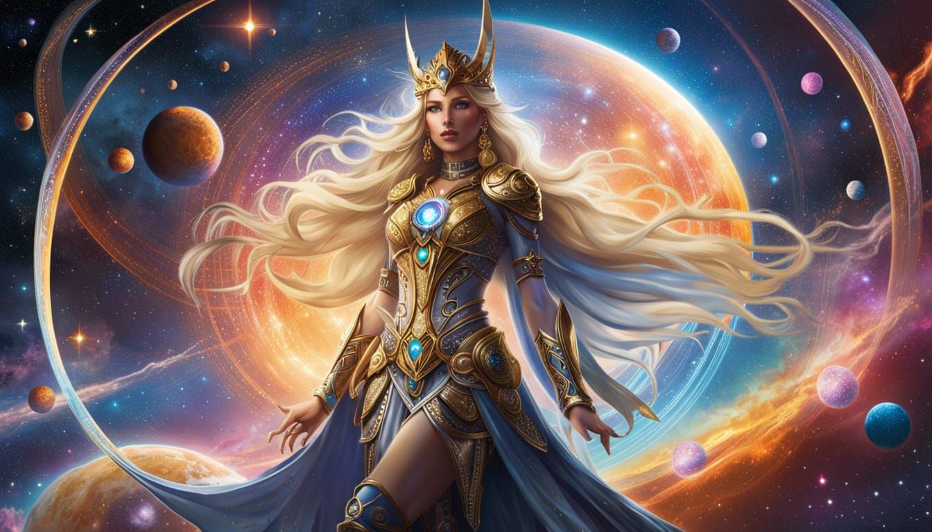 The (Star Goddess of the galactic cosmos is stunning in a glory of ...