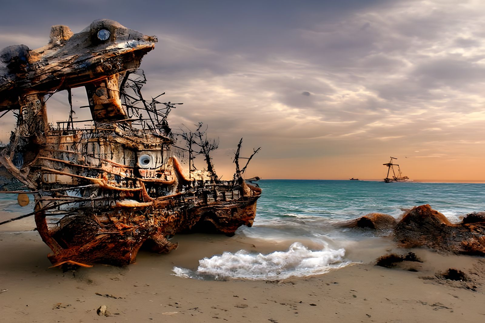 Post-Apocalyptic Beach Scenery - AI Generated Artwork - NightCafe Creator