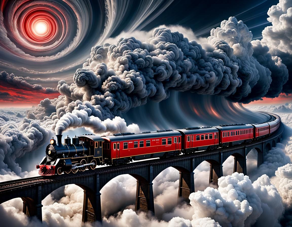 Vortex train - AI Generated Artwork - NightCafe Creator