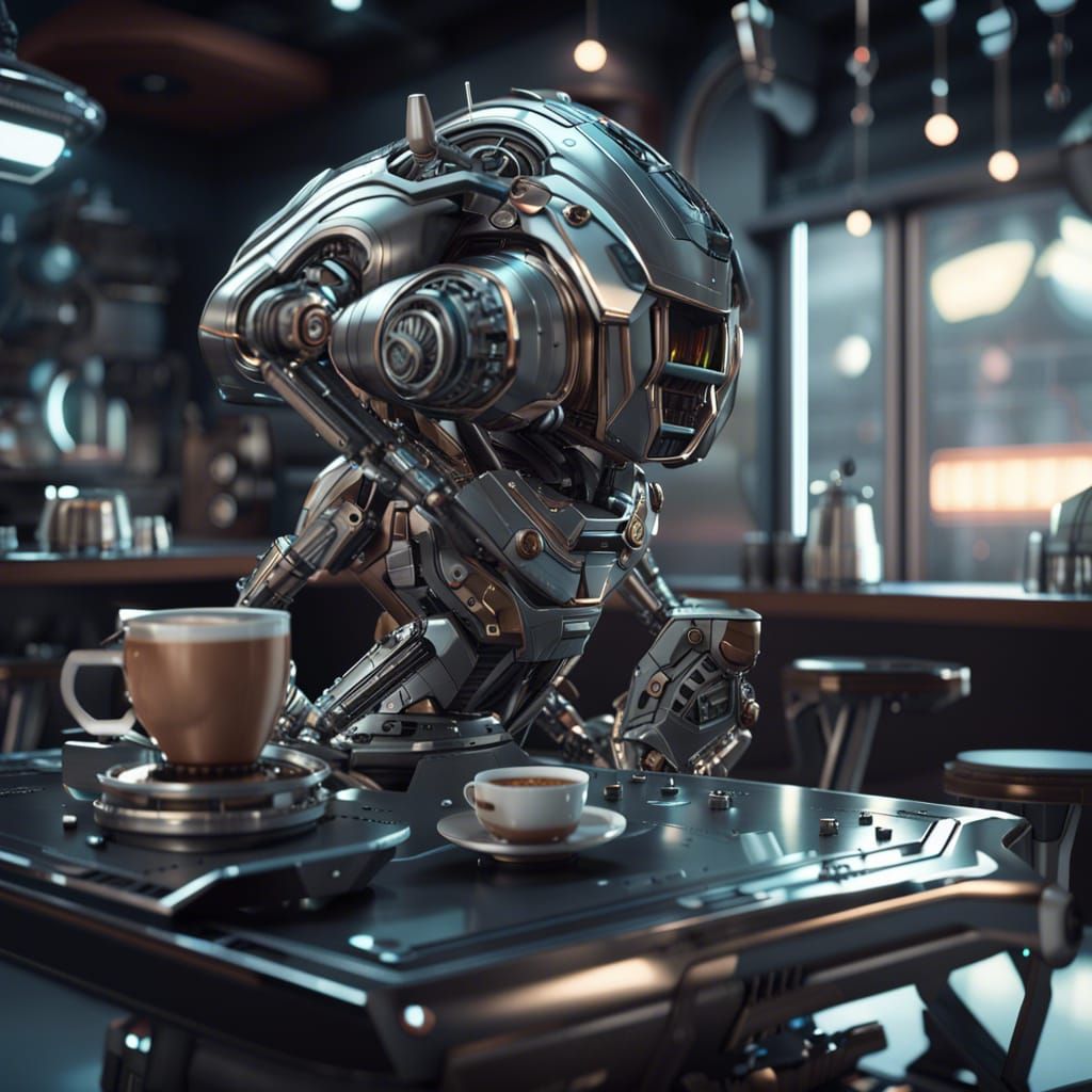 coffee shop for aliens and space creatures - AI Generated Artwork ...