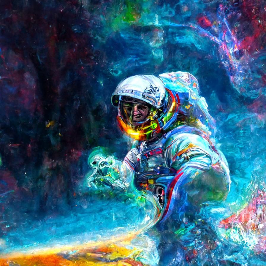 astronaut in outer space 8k resolution holographic astral cosmic ...