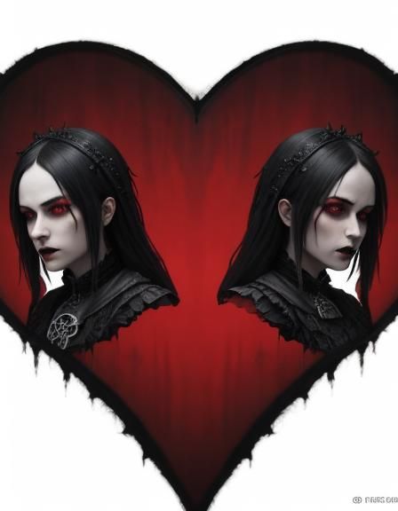 Gothic Red heart& gothic vibes& horror vibes& hyperdetailed intricately ...