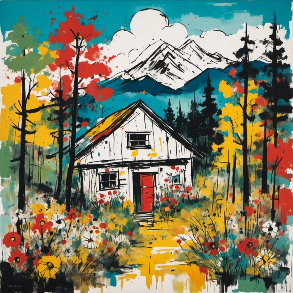 Lora Draw & Ink - Cabin - AI Generated Artwork - NightCafe Creator