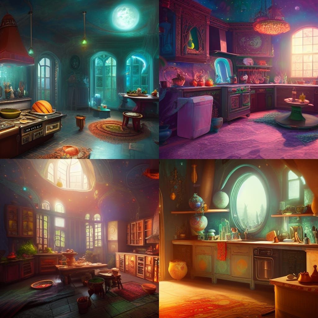 spacey kitchens - AI Generated Artwork - NightCafe Creator