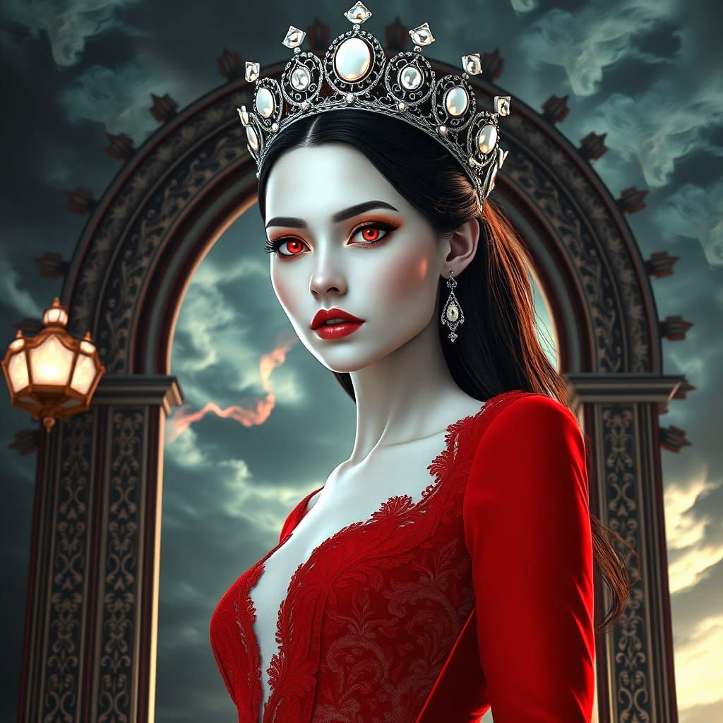 Ethereal Goddess in Stormy Grandeur - AI Art