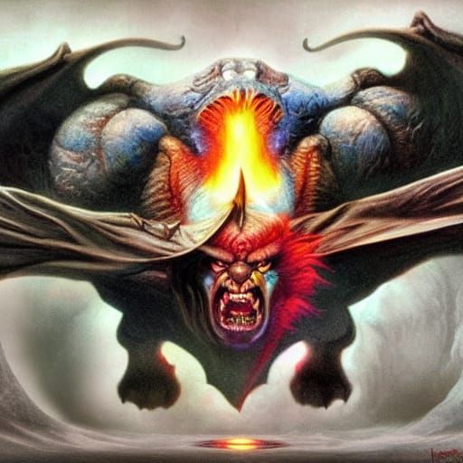 Balrog by artist "John Howe" - AI Generated Artwork - NightCafe Creator