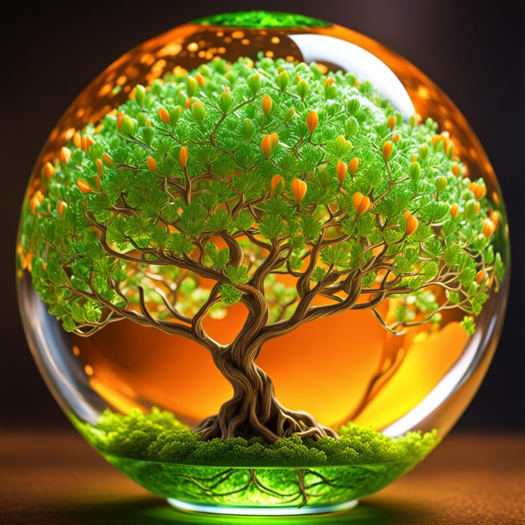 Tree in Sphere - AI Generated Artwork - NightCafe Creator
