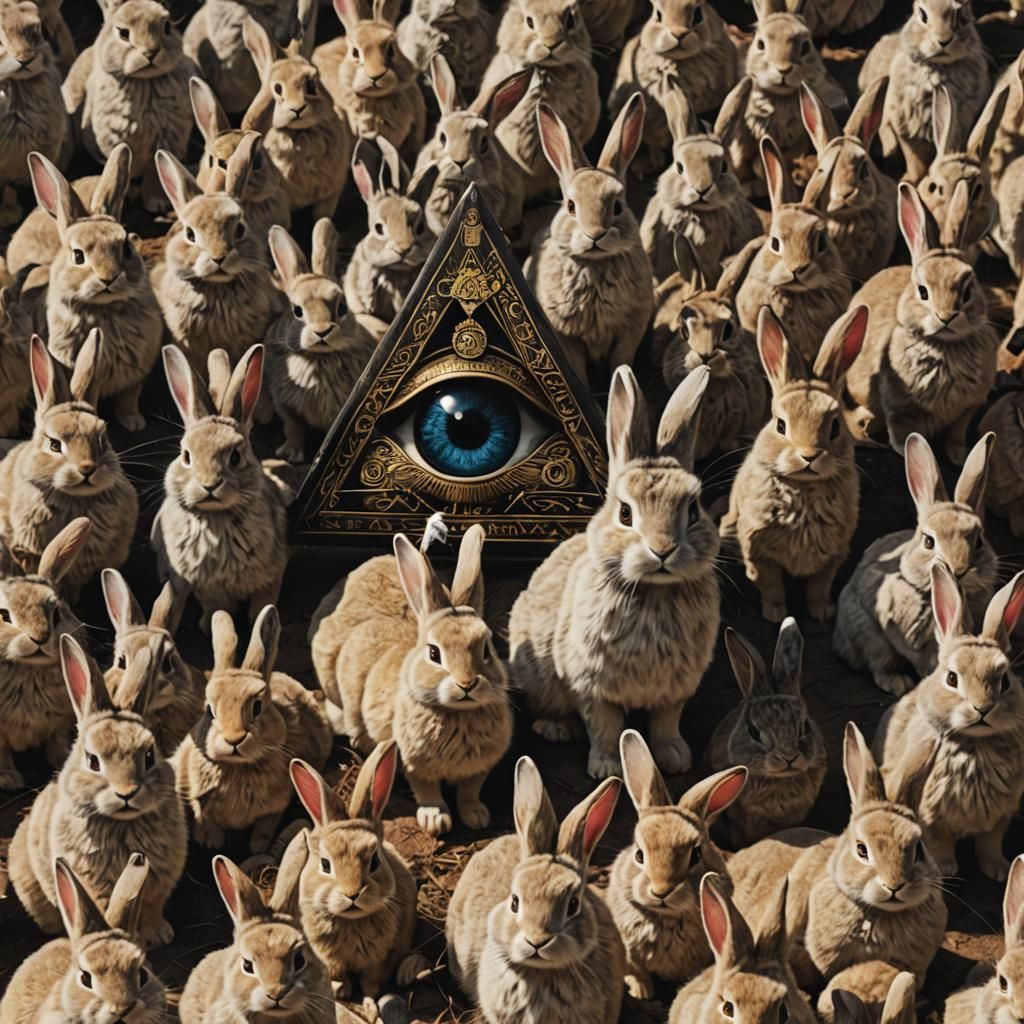 Mason rabbit, free mason, allseeing eye, bunny, cinematic, fluffy - AI ...