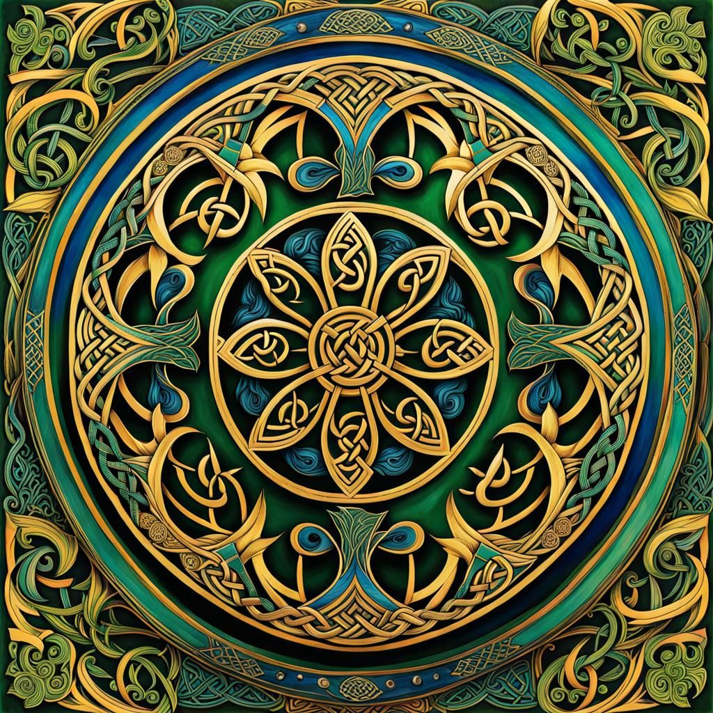 Celtic patterns in maximalism art composition #2 - AI Generated Artwork ...