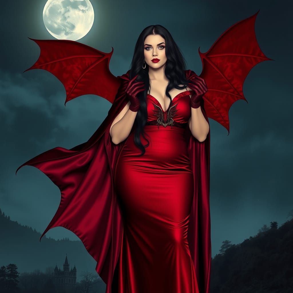 Rumanian vampira madura, presas de vampiro com a mostra, capa de ...