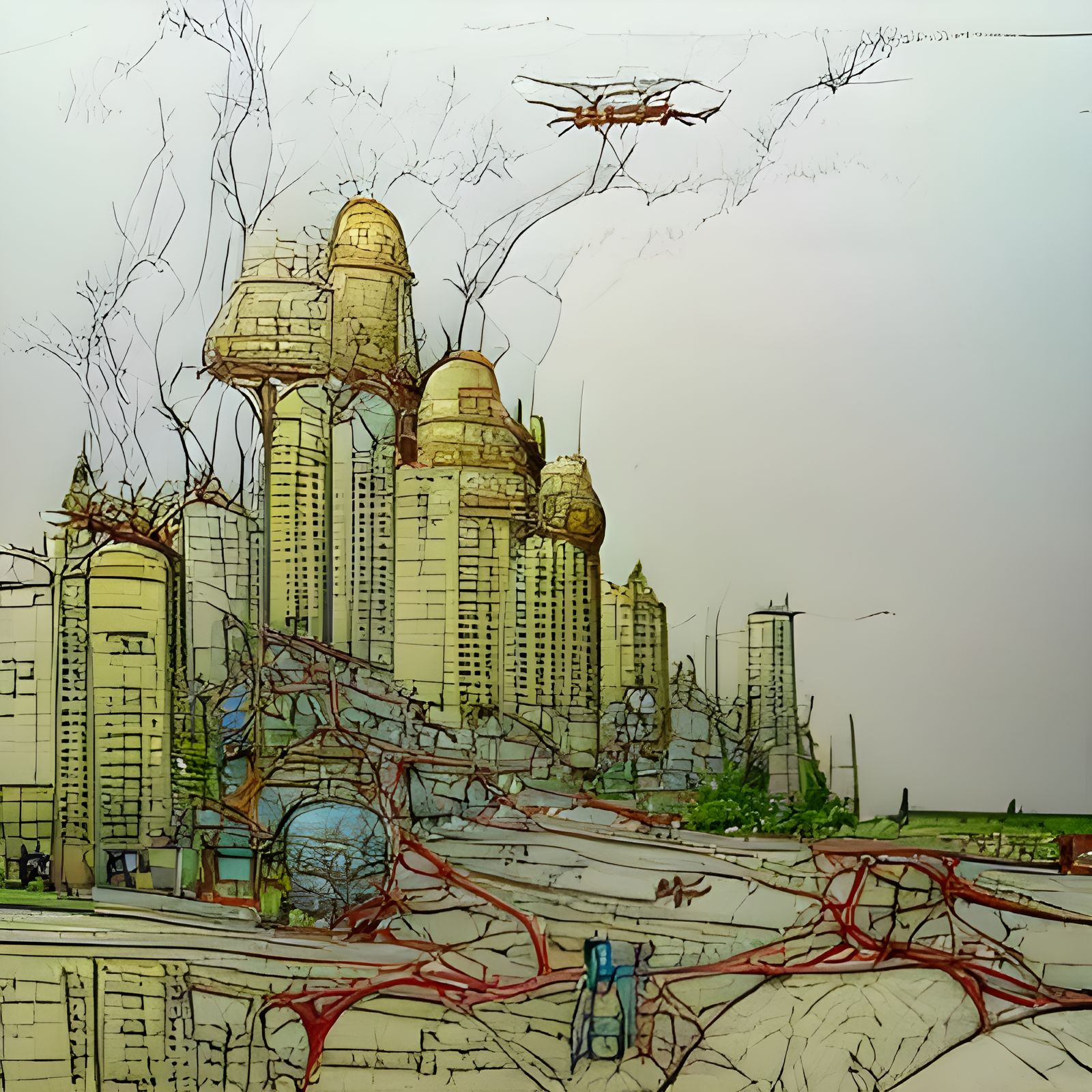 Geof Darrow futuristic city - AI Generated Artwork - NightCafe Creator