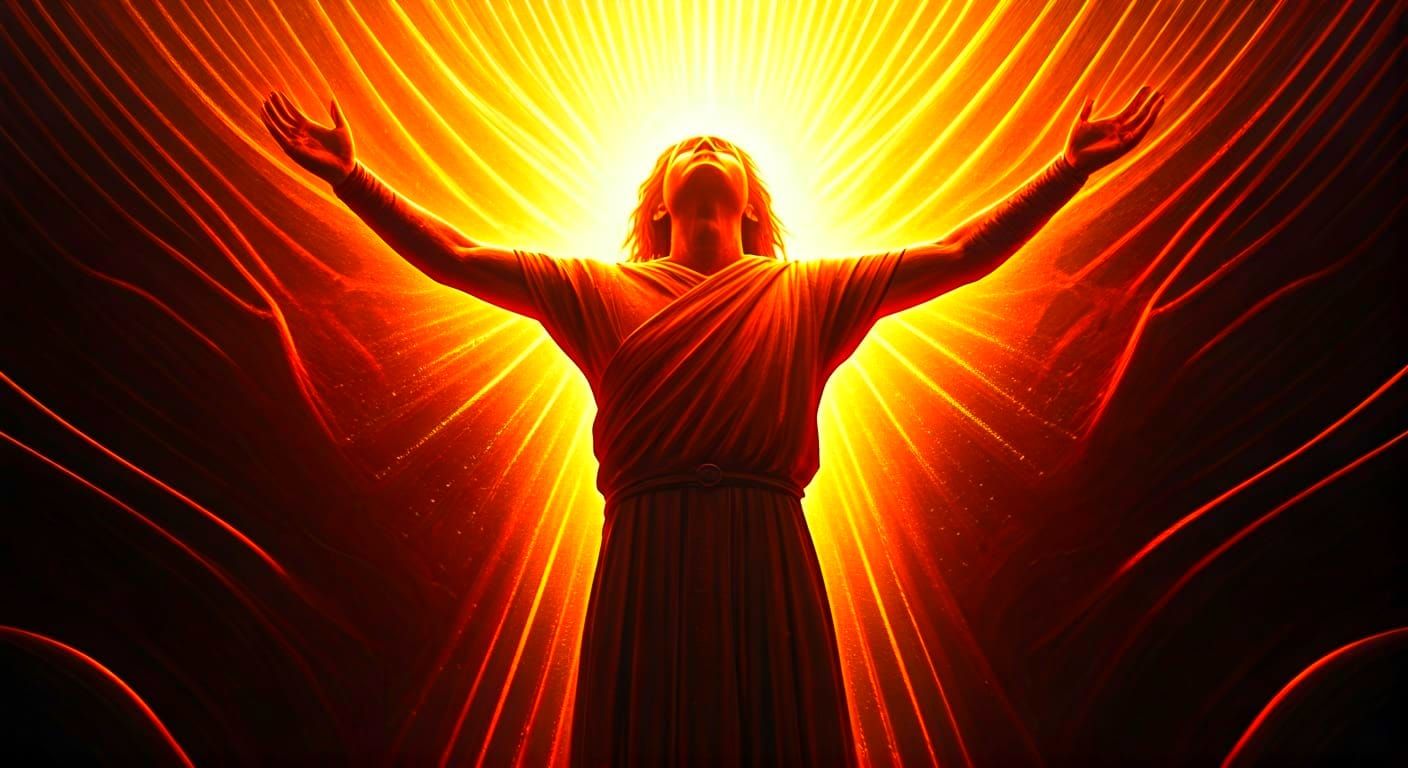 Glorious Depiction of Jesus Christ Radiating Light - AI Art