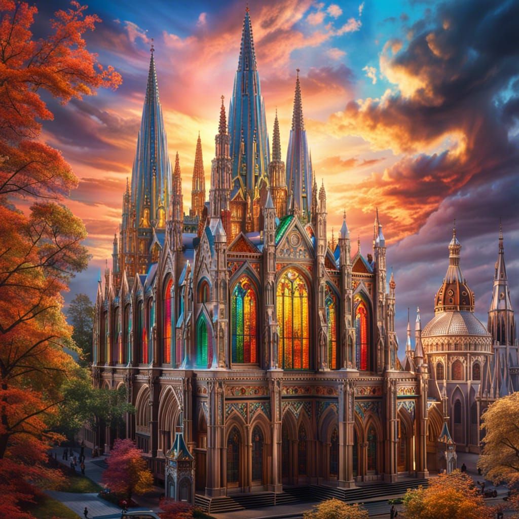 A colorful gothic cathedral - AI Generated Artwork - NightCafe Creator