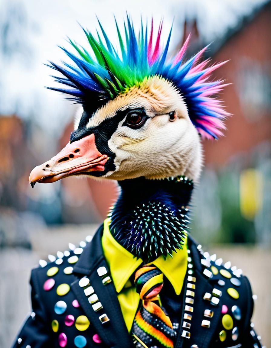 Punk Rock Goose - AI Generated Artwork - NightCafe Creator