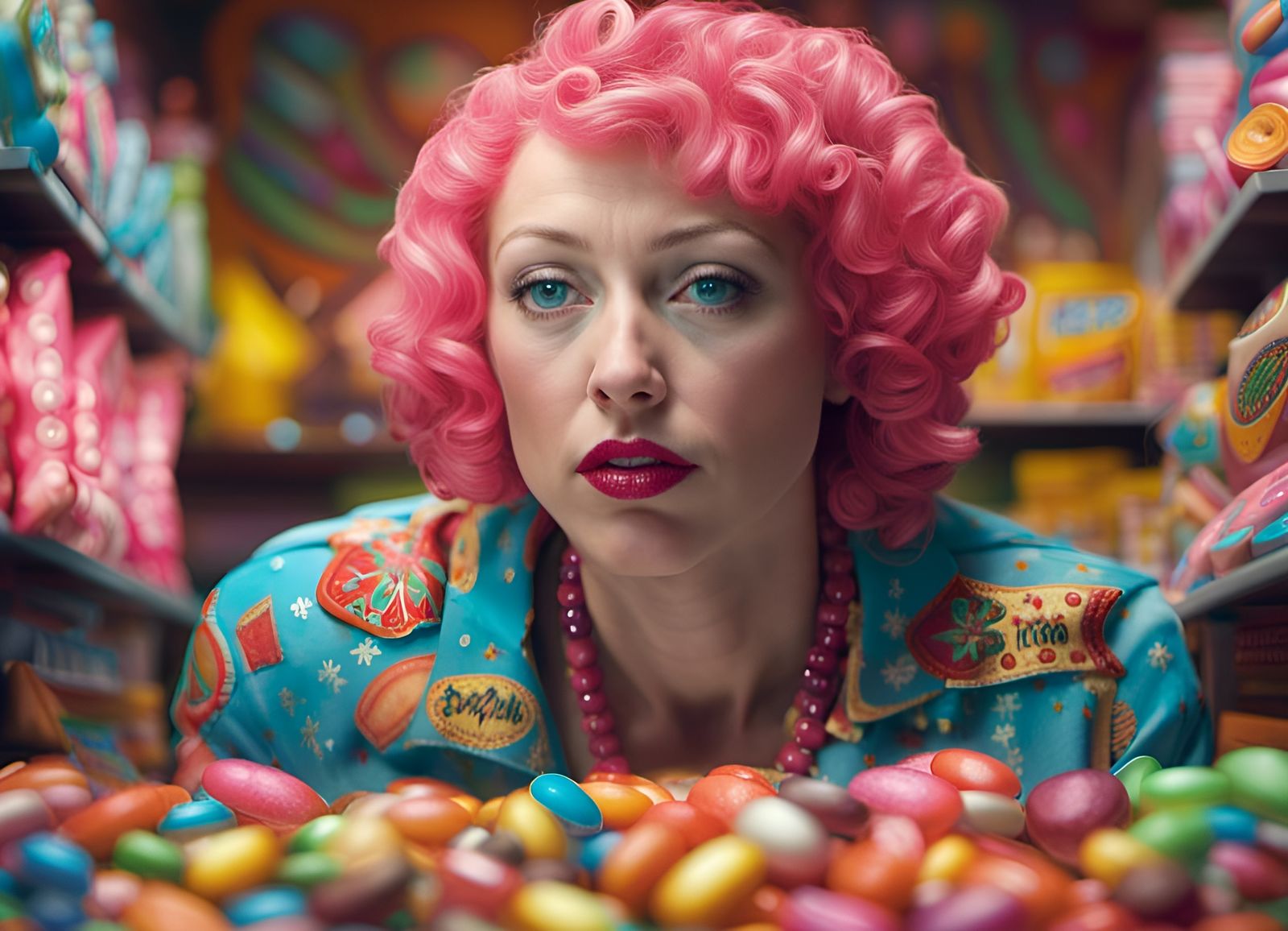 At the candy shop! 🩵 Tribute to Cindy Sherman - AI Generated Artwork ...