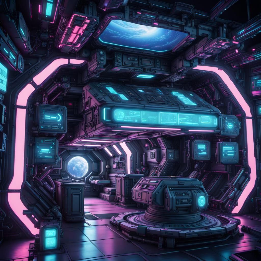 Cyberpunk station - AI Generated Artwork - NightCafe Creator