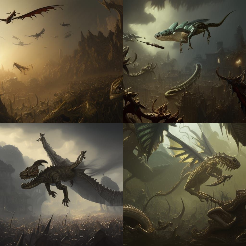Flying lizards - AI Generated Artwork - NightCafe Creator