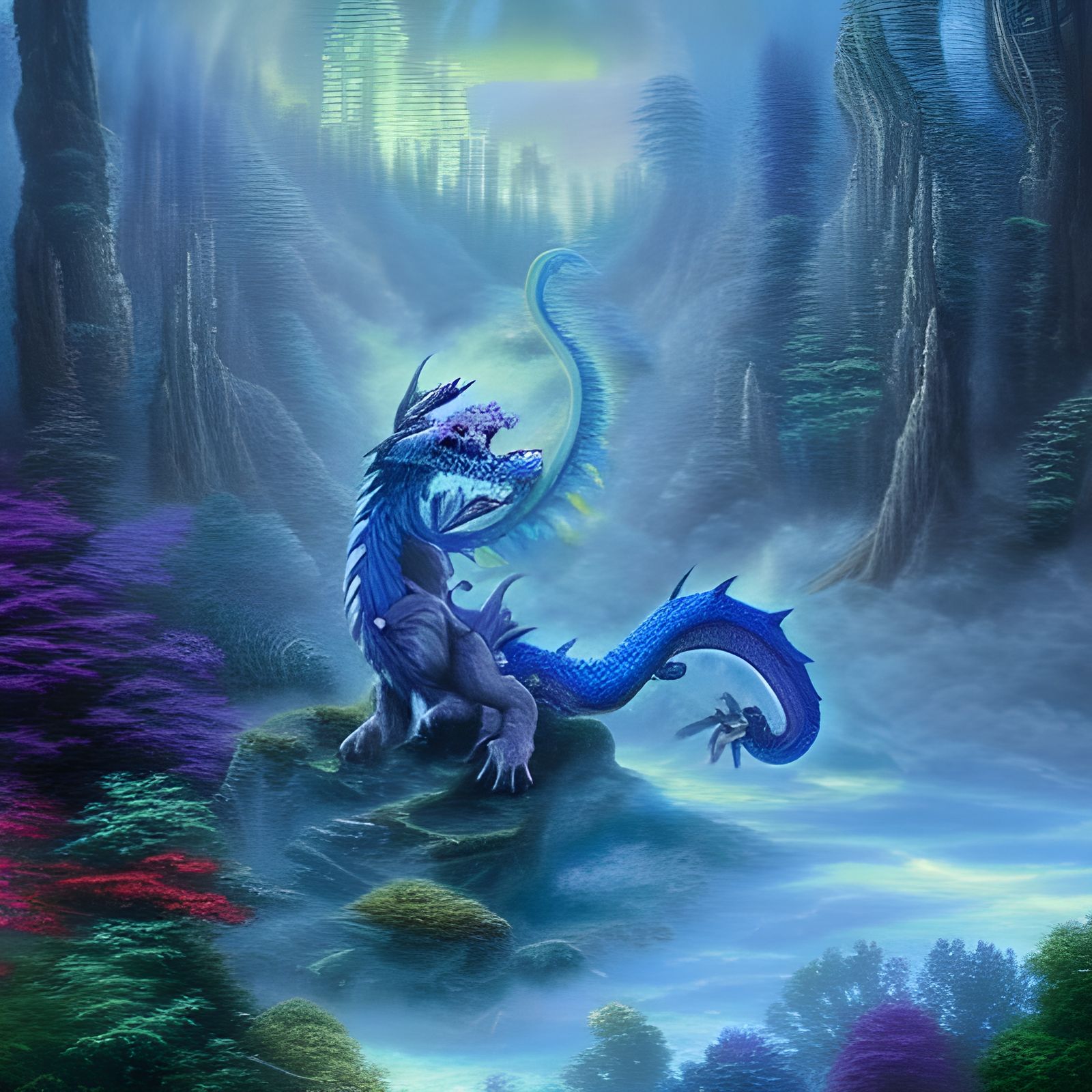 A blue dragon - AI Generated Artwork - NightCafe Creator