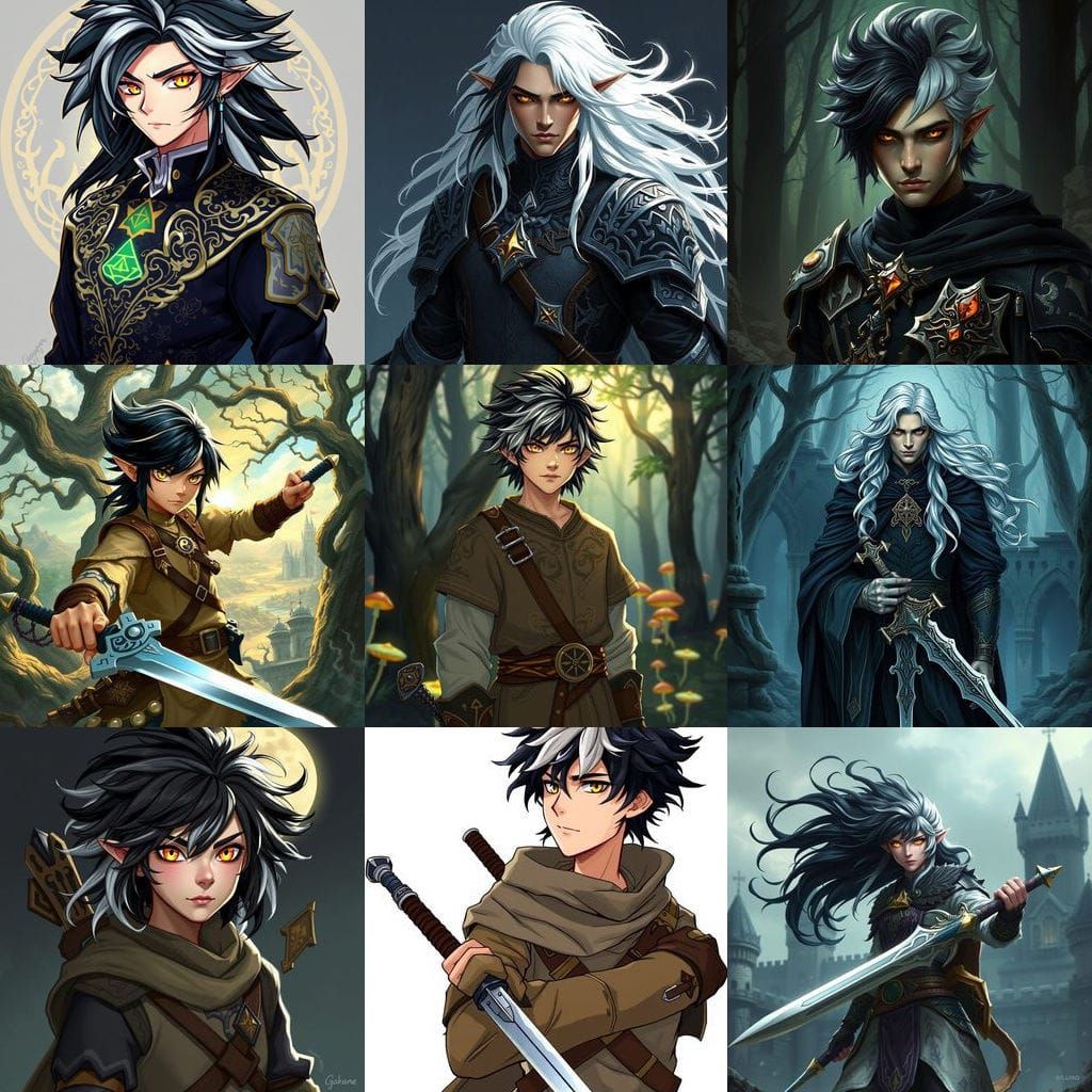 Vali Ravenclaw as a male Legend Of Zelda character with black and white ...