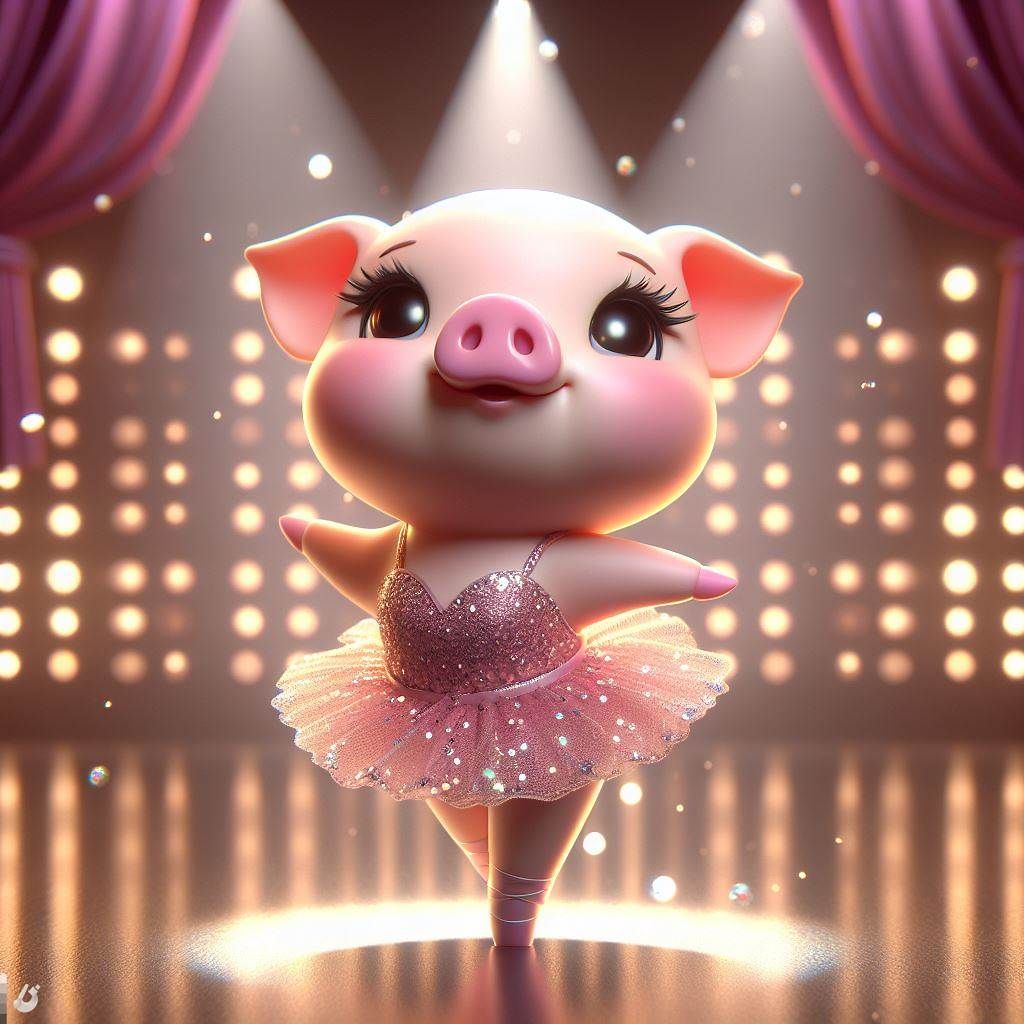 Pink ballet pig - AI Generated Artwork - NightCafe Creator