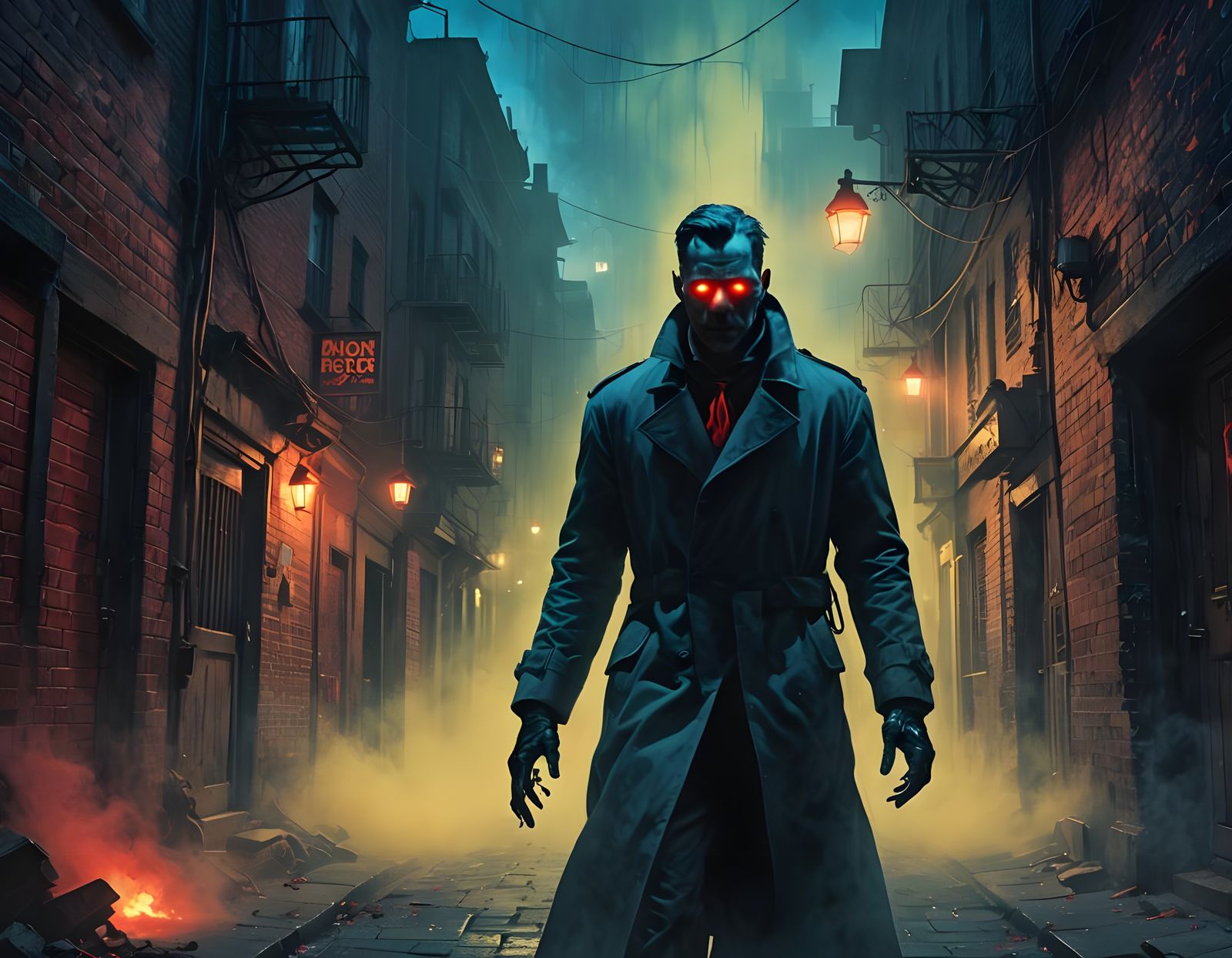 Invisible Man Horror Book Cover in Cyberpunk Style - AI Art