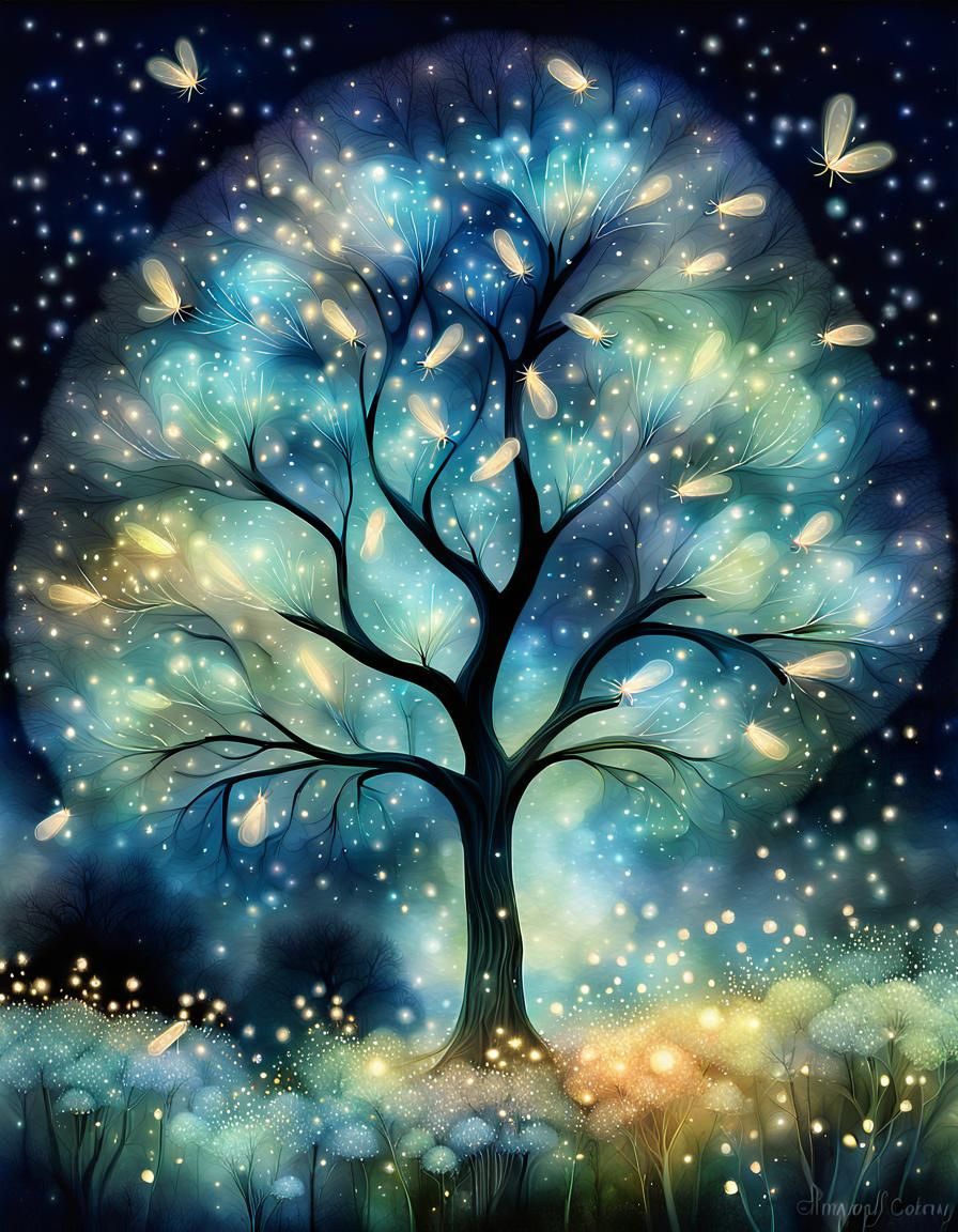 Firefly tree - AI Generated Artwork - NightCafe Creator