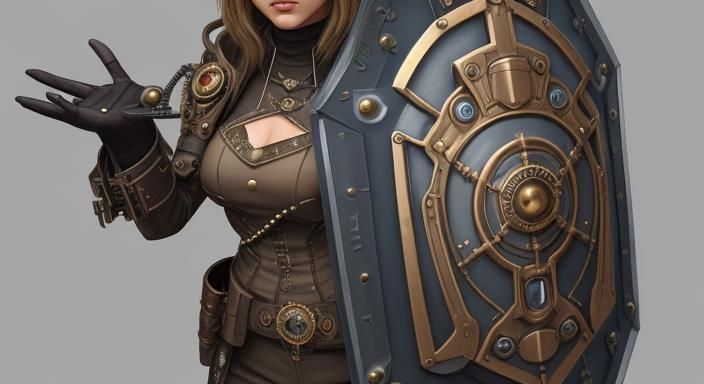 futuristic shield, steampunk design - AI Generated Artwork - NightCafe ...